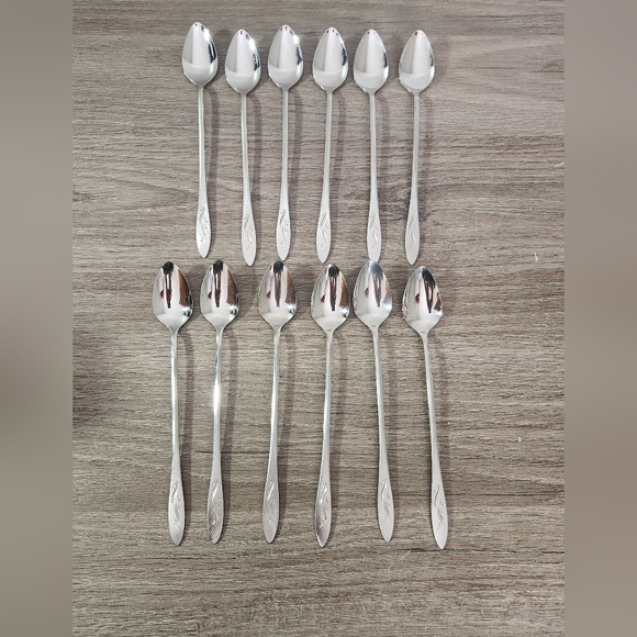 Oneida | Kitchen | Oneida Oneidacraft Stainless Iced Tea Spoons Ember ...